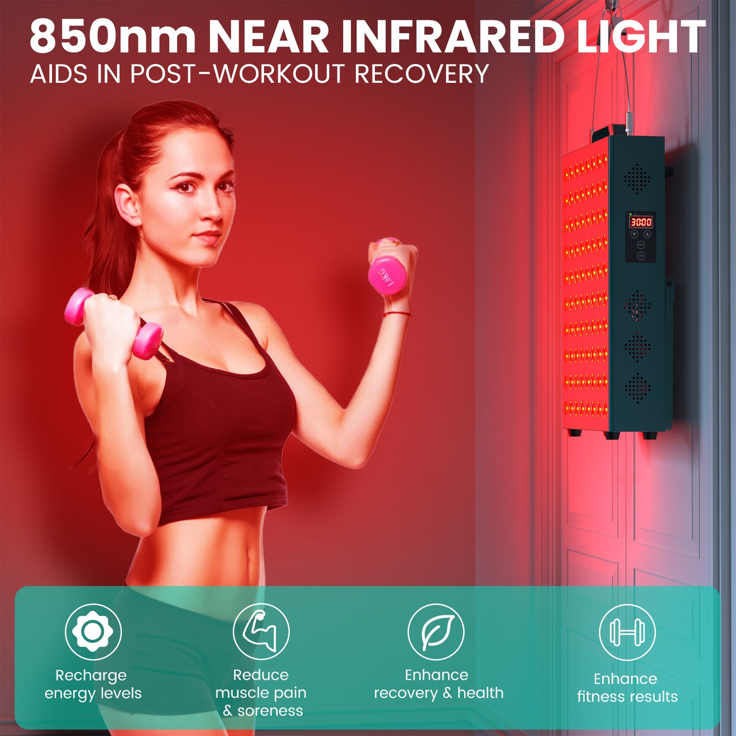 Red Light Infrared Light Therapy Device at home full body with 80 LEDs